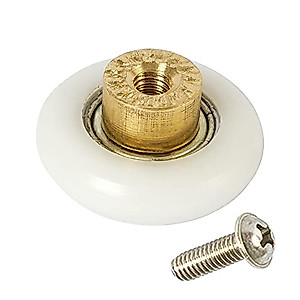 8pcs Bath Shower Door Rollers/Runners Wheels Pulleys 19mm Dia Wheel Bathroom Replacement Part Enclosures Cabins Brass+POM