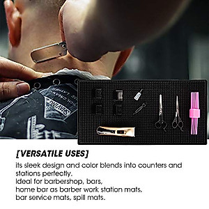 3Pcs Bar Mat Spill Mat - Quality Rubber Bar Service Spill Mat Nonslip Flexible Barber Mats for Clippers Bar Mat for Home Bar Restaurant Service Mat (3Pcs, 12×6 inch, 18×12 inch, 24×12 inch