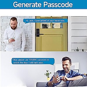 BEBASIA Smart Door Lock, Keyless Entry Door Lock, Fingerprint Door Lock, Door Locks with Keypads, Bluetooth WiFi Door Locks, Keypad Door Lock with Reversible Handle, APP Control, Fobs, Code (Black)
