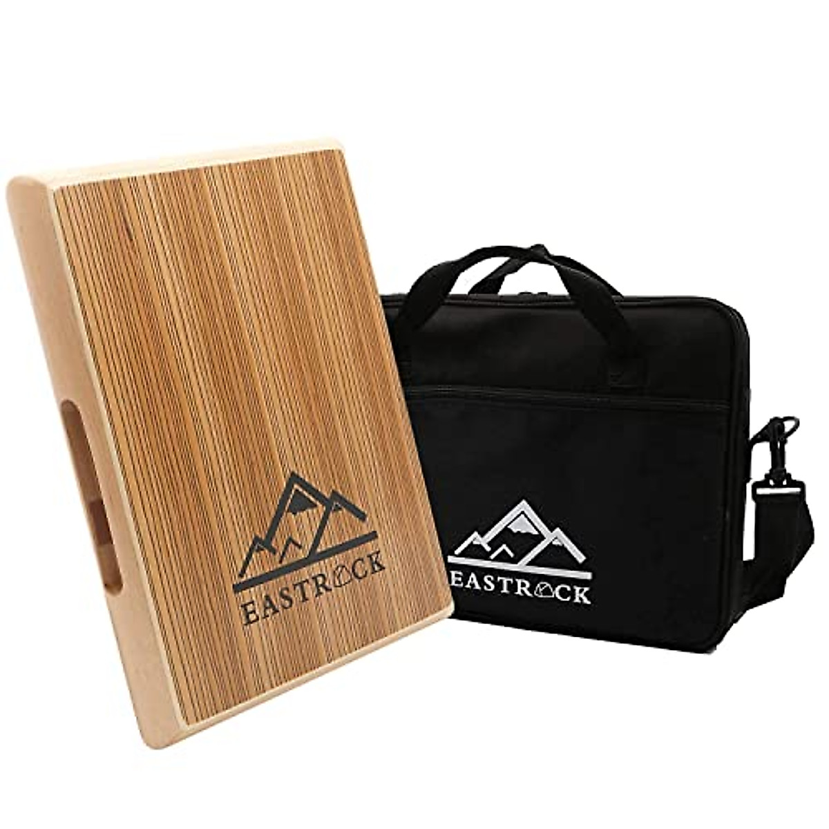 EastRock Travel Cajon Box Drum Flat Hand Drum Portable Wood Percussion Instrument with Adjustable Strings Carrying Bag