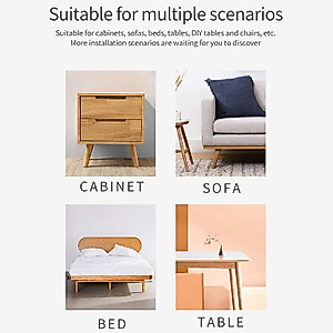 Alecutremy Wood 4 Inch Tapered Furniture Legs Set of 4 Round Solid Mid Century Couch Feet Replacement Legs for Sofa Dresser Cabinet Bed Ottoman Home DIY