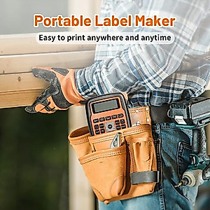 Vixic Portable Label Maker - E1000 Laminated Label Maker Machine with AC Adapter, Handheld Label Makers with QWERTY Keyboard,OneTouch Keys for Home Office Factory Industrial Labeling Jobs, Orange