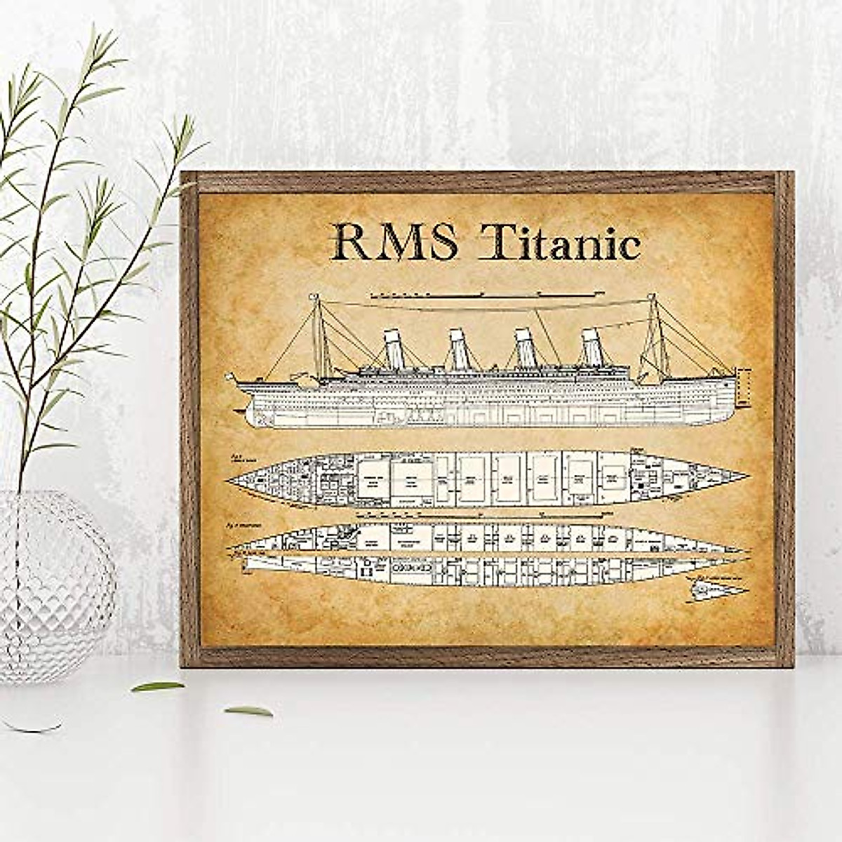 Titanic Poster Blueprints - 11x14 Unframed Print - Great Titanic Gift and Titanic Decor for History Buffs - Wonderful Titanic Picture