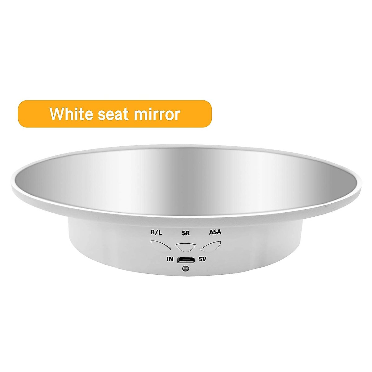 Motorized Rotating Display Stand,7.87inch /17.6LB Load, Mirror Covered 360 Degree Turntable Display Stand for Photography Products and Shows, Max Load 8KG/ 20CM Video Show (White)