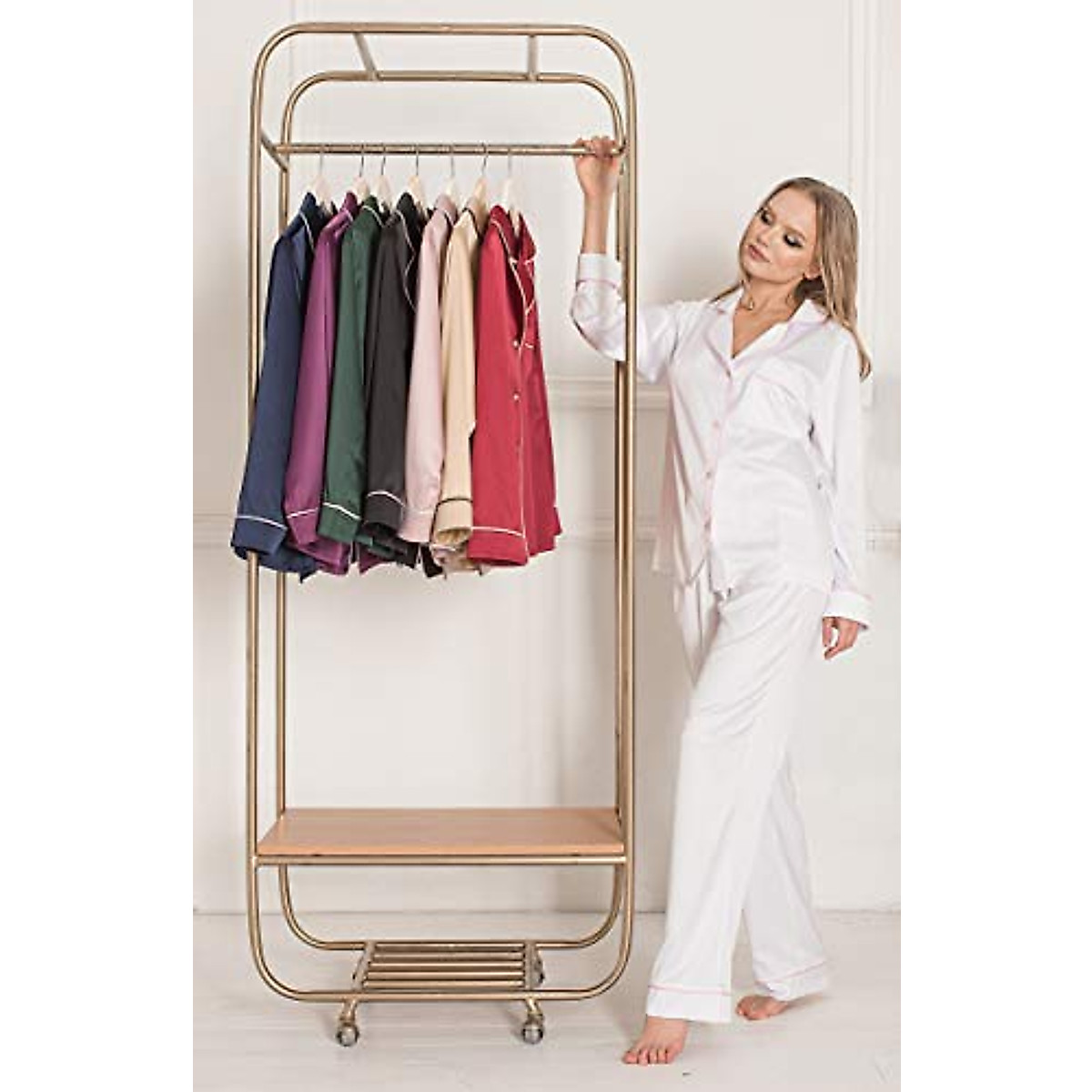 Satin Pajamas Women, Silk Pajamas for Women, Silk Pajama Set for Women, Bridesmaid PJs Bridal Sleepwear Plus Size Womens Night Wear Lightweight Fancy Pyjamas Long White Pyjama Sets Sexy Nightwear