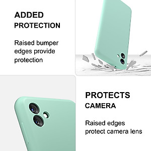 NUIMADL Galaxy A04 Case 6.5 inch, Soft Liquid Silicone Protective and Anti-Scratch Microfiber Lining Shockproof Compatible with A04 4G Cover (Green)