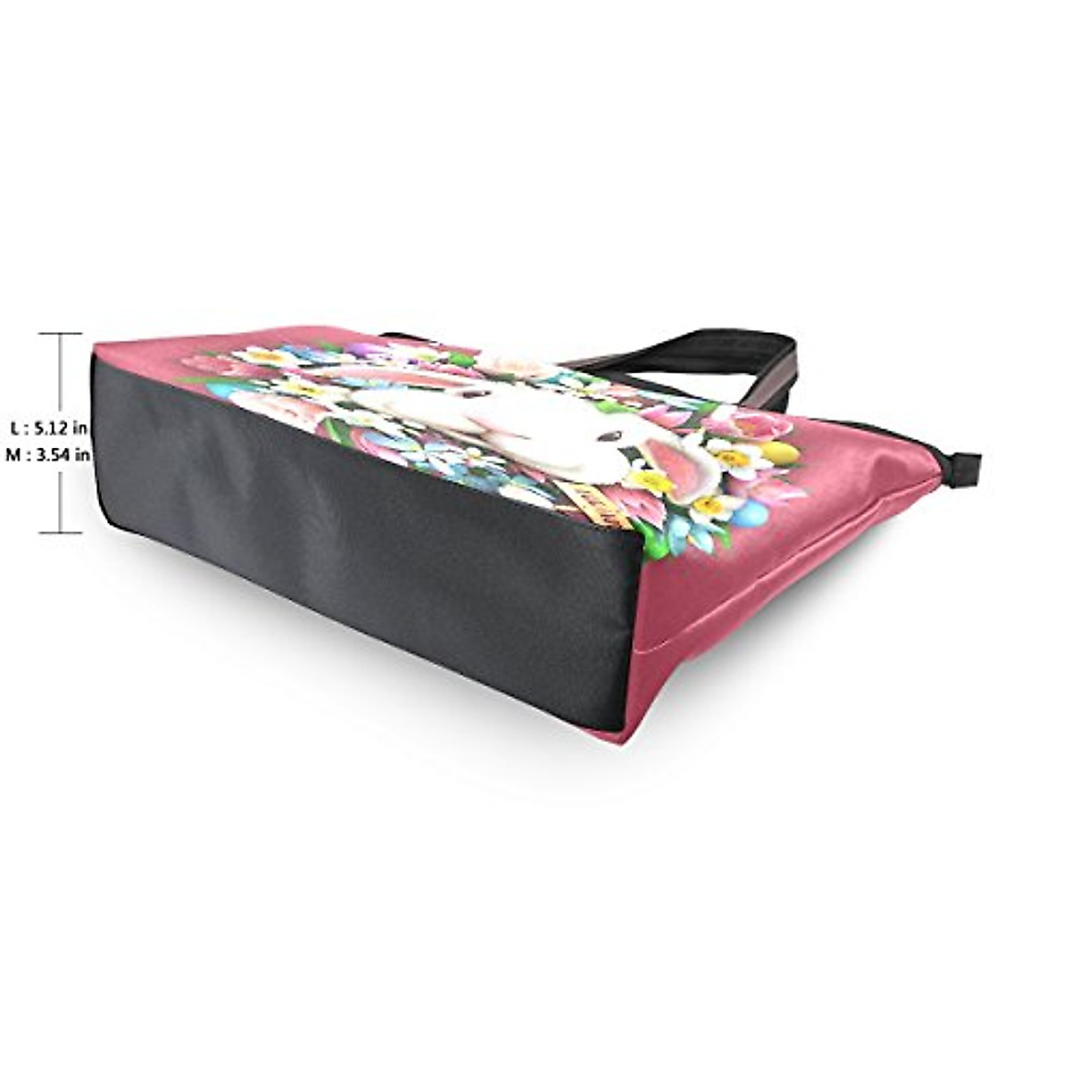 My Daily Women Tote Shoulder Bag Bunny Rabbit Flower Easter Handbag Large