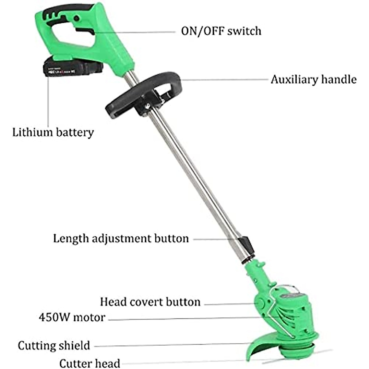 Electric Trimmer Garden Power Tools Cordless Grass Trimmer Lawn Cutter Mower Grass Cutting Machine Pruning Cutter Garden Tools-24V-2 Battery