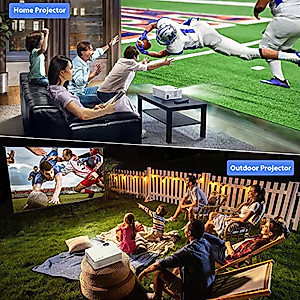 2023 Updated Video Projector with WiFi and Bluetooth, Full HD 1080P Supported Home Movie projector, Portable Outdoor Home Theater Compatible with HDMI, USB, TV Stick, Smartphone, Laptop