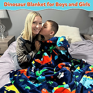 mermaker Dinosaur Blanket for Boys, 380 GSM Dinosaur Toddler Blanket for Boys and Girls, Cute Dinosaur Blanket for Kids, Toddler Boys Blanket Soft Fleece Kids Throw Blanket for Toddler (50x60 inch)