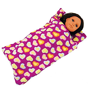 The Queen's Treasures 18 Inch Doll Accessories, Set of 2 Soft Sleeping Bag Bedding (1 Pink and 1 Purple), Compatible with American Girl