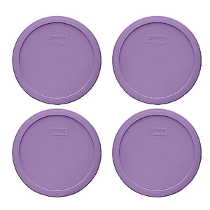 Pyrex 7402-PC 6/7-Cup Lavender Purple Food Storage Lids - 4-Pack Made in the USA