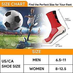 QCWQMYL 3 Pairs Grip Socks Soccer Mens Athletic Training Socks Non Slip Soccer Socks Yoga Sports Socks for Football Basketball Pilates Ballet