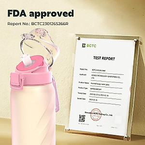 JMEY [Upgrade Gen 3.0] Scent-Based™ Water Bottle with Straw Leakproof Flip, 1-Pack Scent Pod (D-Ring™ Plus), BPA-Free, 32-Ounce for Travel Sports Camping Hiking Home Outdoor School - Pink+Clear Lid