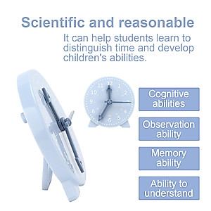 Time Teaching Clock Model,Learn How to Tell Time Clock with 3 Clock Hands,Develops Time Education Educational Clocks for Kids for School Students