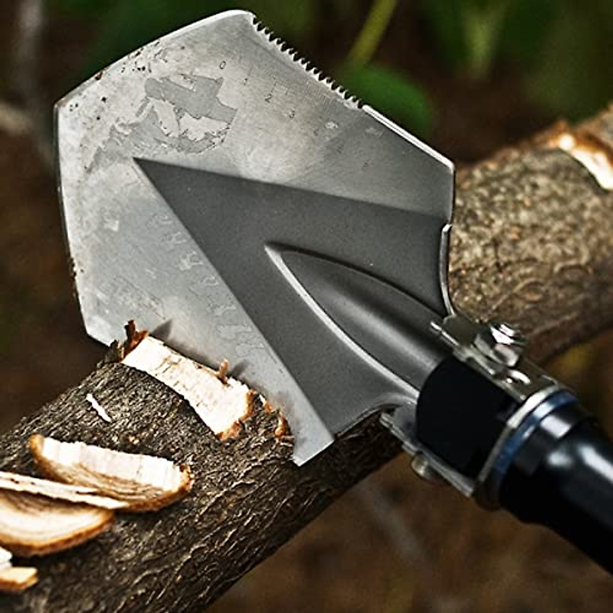 FiveJoy Survival Shovel Multitool (C1) - Portable Collapsible Tactical Tool - Entrenching Backpack Equipment for Hiking Camping Emergency Car - Gifts for Men Dad Husband