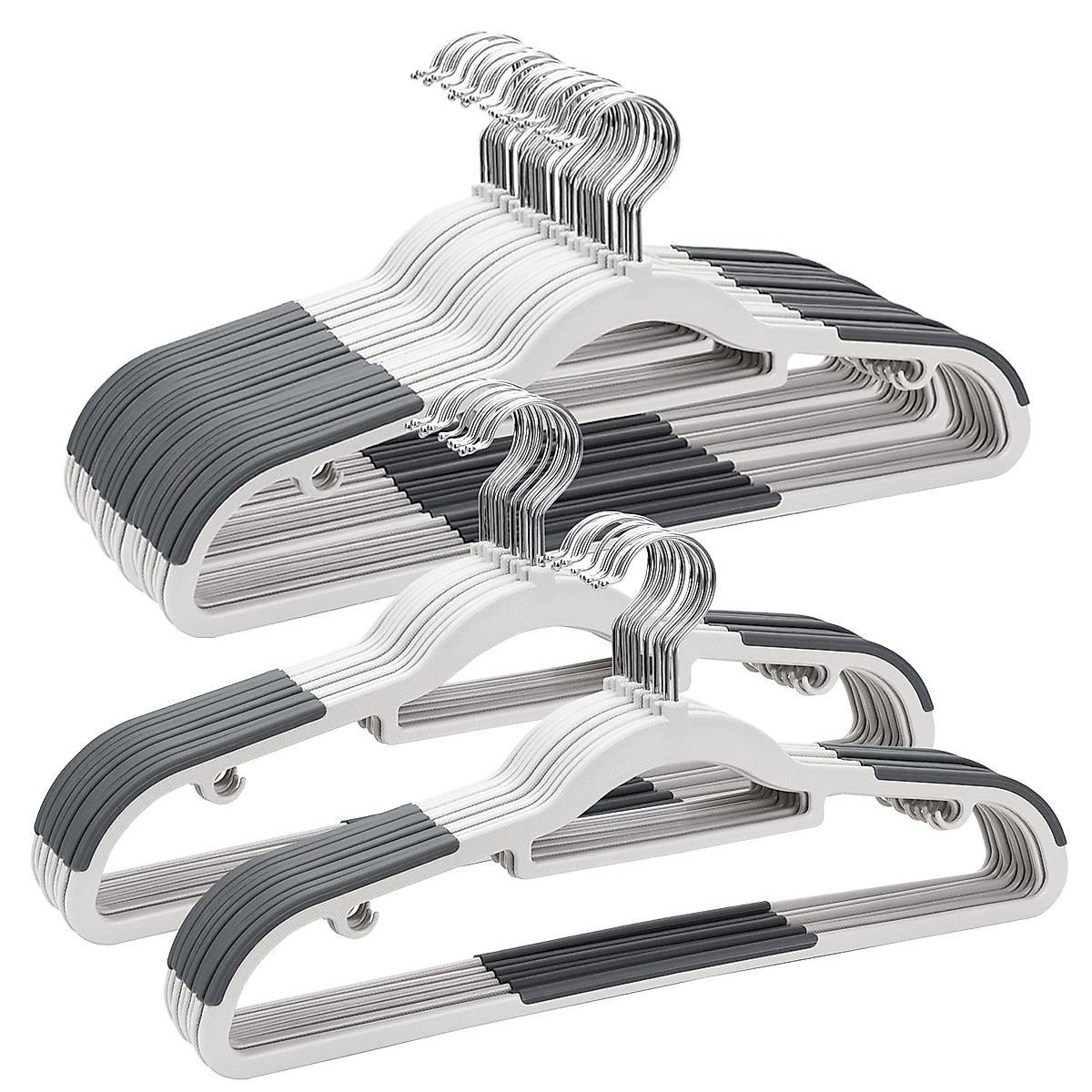 ELONG HOME Plastic Hangers 50 Pack, Non Slip Slim Clothes Hangers, Heavy Duty Plastic Thin Hangers, 17.1" Coat Hangers for Hanging Women/Men Clothes