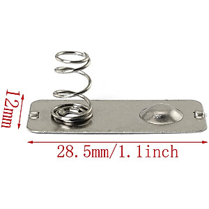 SQXBK 20 PCS Metal AA Batteries Spring Contact Plate Terminal Silver Battery 29mmx12mm