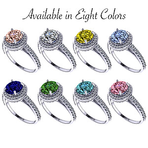 NANA Jewels 2ct Pure Brilliance Zirconia Halo Engagement Ring-Round Cut-September-6