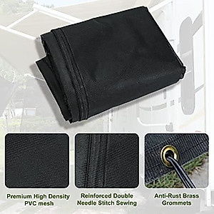 STMGW RV Awning Sun Shade Screen, 9’X15’ Black Mesh UV Blocker Sunshade Complete Kits Camping Trailer for Motorhome Camper Travel Canopy