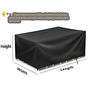 Outdoor Furniture Cover 55x28x30in/140x70x75cm /LxWxH Patio Table Cover Outdoor Furniture Heavy Duty Patio Furniture Cover/Outdoor Table Covers Weatherproof Garden Table Chair Cover Outside