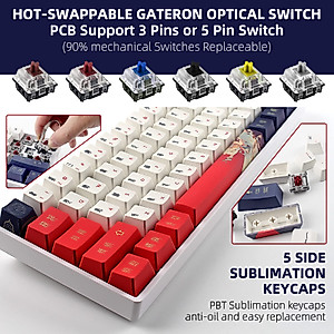 Heywood SK61 60% Mini Hot Swappable Keyboard, Wired Mechanical Gaming Keyboard, Gateron Optical Switches, RGB Backlit, N-Key Rollover for Windows/Mac (Gateron Optical Red, Phoenix)