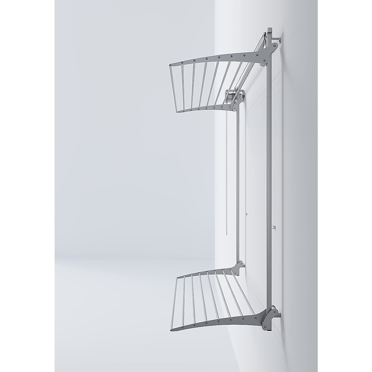 foxydry Wall Plus, Wall Mounted Drying Rack, Wall Clothesline, Laundry Drying Rack Foldable and Suspended Clothesline in Aluminium and Steel