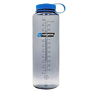 Nalgene Sustain Tritan BPA-Free Water Bottle Made with Material Derived from 50% Plastic Waste, 48 OZ, Wide Mouth, Grey