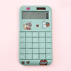 XWWDP Cute Cartoon Calculator Fashion Student Portable Calculator Small Solar Financial Cashier Girl 12-bit (Color : B, Size