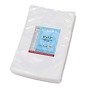 Avid Armor – Chamber Machine Pouches, Pre-Cut Chamber Vacuum Sealer Bags, Heavy Duty Seal Pouch, BPA-Free Chamber Sealer, 8 x 12 inches, Pack of 250 Vacuum Chamber Pouches