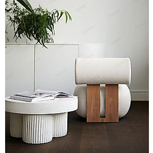 Modern Chic Cream Single Sofa Chair – Elegant Wood Crafted Living Room Accent White