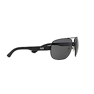 A|X ARMANI EXCHANGE Men's AX2012S Rectangular Sunglasses, Matte Black/Grey, 62 mm