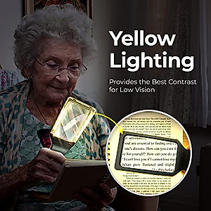 4X Large Magnifying Glass with [16 Anti-Glare & Fully Dimmable LEDs]-3 Lighting Modes-The Best Eye Caring Magnifier for Reading Small Fonts, Low Vision Seniors, Macular Degeneration, Inspection