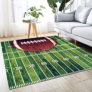 kksme Large Area Rug Carpet Floor Washable Mats Rugs 5'x6' for Living Room Bedroom Home Decor American Football Rugby
