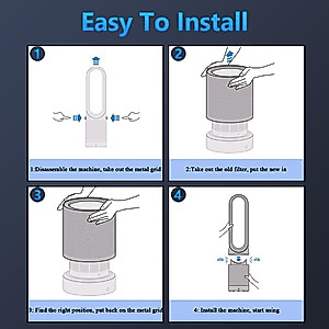 2 Pack Air Purifier Filter Replacement for Dyson HP01 HP02 DP01 DP02 Desk Air Purifiers, Funmit 360° Combi Glass HEPA Carbon Filter Fit for Dyson Pure Hot Cool Link Air Purifier, Part # 968125-03