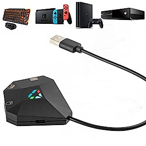 Wired Keyboard and Mouse Adapter for Nintendo Switch/PS4/PS3/Xbox One/Xbox 360 Host Series & for Nintendo Switch Console, Mouse and Keyboard Converter Support Custom Mapping & Reset Button Function