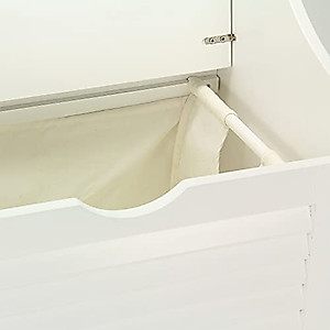 Household Essentials Single Load Hamper Cabinet Seat, White