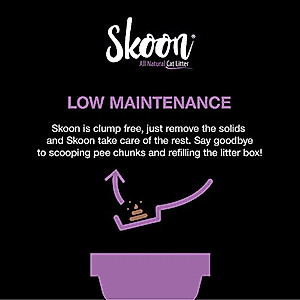 (1 Bag) Skoon All-Natural Cat Litter -Lavender Scent- light-weight, non-clumping, low maintenance & eco-friendly. Absorbs & seals liquids for best odor control