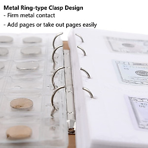 Currency Coin Album (150 Pockets Coin & 240 Pockets Banknote), Paper Money Collection Large Storage Book Supplies Holder Binder