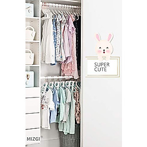 MIZGI Premium Kids Velvet Hangers (Pack of 50) with Copper/Rose Gold Hooks,Space Saving Ultra Thin,Non Slip Baby Hangers for Children's Skirt Dress Pants,Clothes Hangers(Gray)