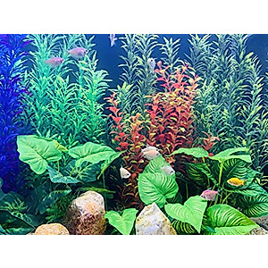 2 Pcs Artificial Water Plants, Fish Tank Aquarium Decorations, Made of Soft Plastic