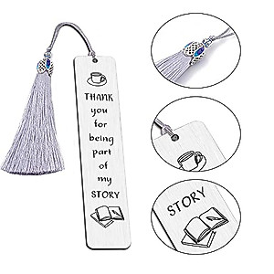 FINGERINSPIRE Teacher Appreciation Gifts Metal Bookmark Graduation Teachers Day Christmas Birthday Gifts for Teacher Tutor Professor Special Education Teachers - Thank You for Being Part of My Story