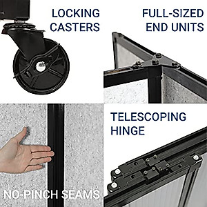 Versare Straightwall Sliding Portable Wall Partition | Freestanding Office Dividers | Locking Wheels | Temporary Room Separator | 7'2'' Wide x 7'6'' Tall Beige Fabric Panels