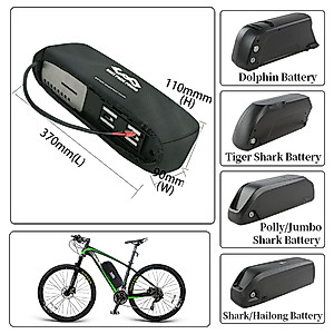 PANDA CYCLE Ebike Battery Case Bicycle Battery Protector Bag Anti Mud Cover Waterproof Dustproof Wear Resistant Frame Bag for Hailong Shark Dolphin Batteries