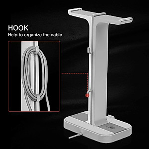 havit RGB Gaming Headphone Stand Desk Dual Headset Hanger Base with Phone Holder & 2 USB Ports for Desktop PC Game Earphone Accessories