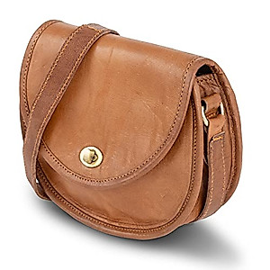 BERLINER BAGS Vintage Shoulder Bag Pavia, Small Leather Shoulder Bag, Handbag for Women - Brown