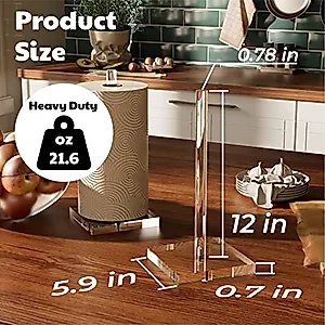 Antimbee Countertop Towel Paper Holder, Transparent Roll Papertowel Dispenser Stand