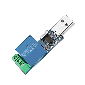 Liyeehao MCU PC USB Control Relay Board, High-Performance Microcontroller Chips, Manual Operation, USB Control Relay Module, Silver Contact, Mount, 1A, 3 Terminals, 1 Second Jog