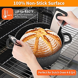 Senbowe 2 PCS Silicone Bread Sling for Dutch Oven, Non-Stick & Easy to Clean Reusable Silicone Bread Baking Mat Sheet Liner with Extra Long Handles, Easy to Transfer Sourdough Bread Baking Supplies