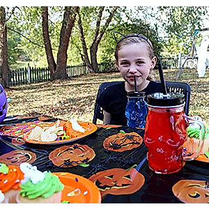 Darware Skull Mason Jar Mugs (Set of 4); Clear 12oz Glasses with Reusable Straws